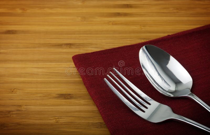 Spoon and fork stock photo. Image of stainless, color - 22043588
