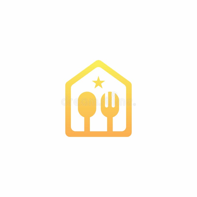 Spoon Fork and House Logo Vector Stock Vector - Illustration of label ...
