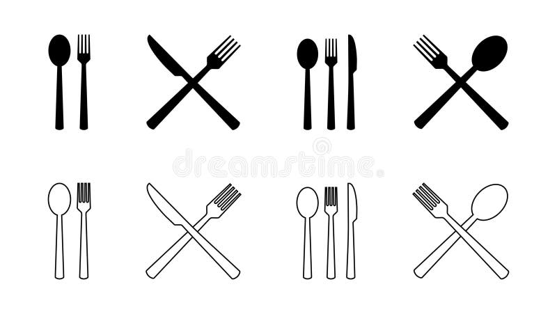 Spoon and Fork Icon . Spoon, Fork and Knife Icon Vector. Restaurant ...