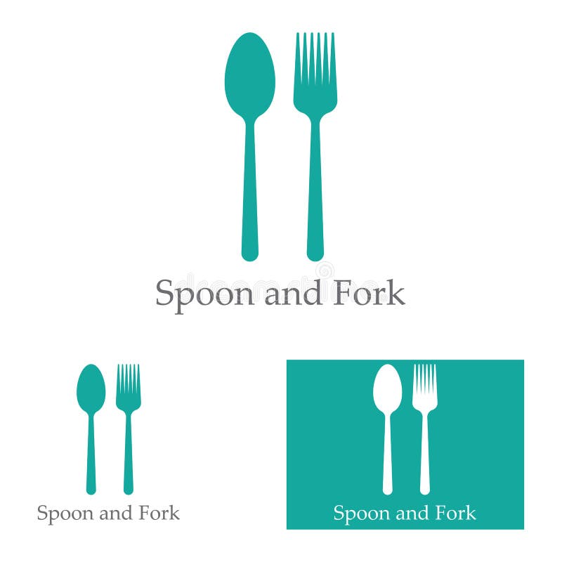 Spoon,fork,and Knife Icon Logo Vector Design Template Stock Vector ...