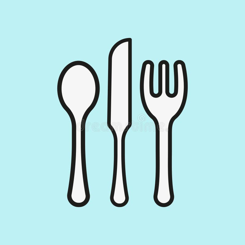Spoon, Fork, and Knife Icon Reflects Complete Dining Tools, Restaurant ...
