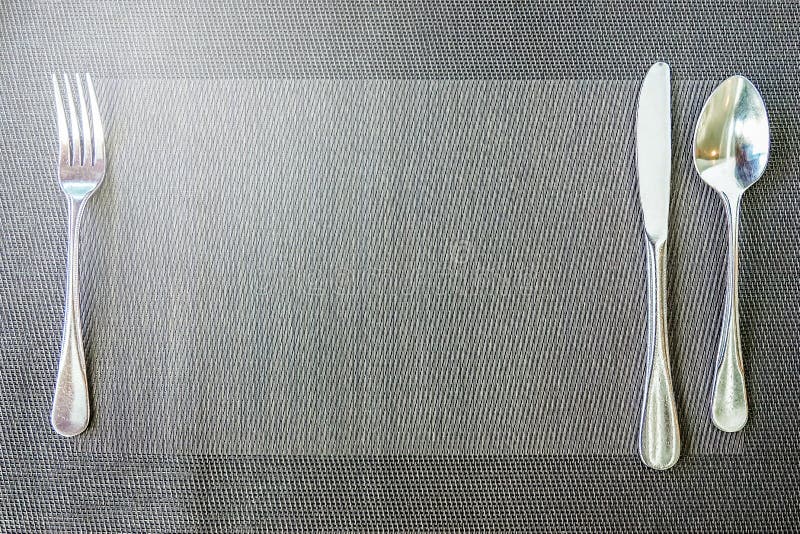 Spoon Fork and Knife on Table,Top View Stock Image - Image of lunch ...