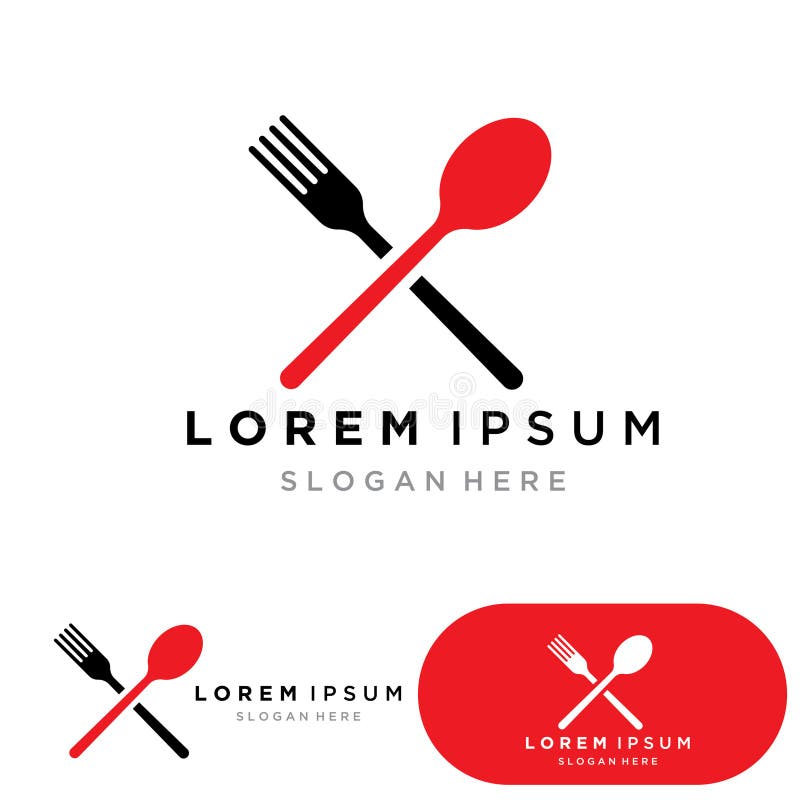Spoon and Fork Logo and Symbol Vector Stock Vector - Illustration of icon, simple: 257733396