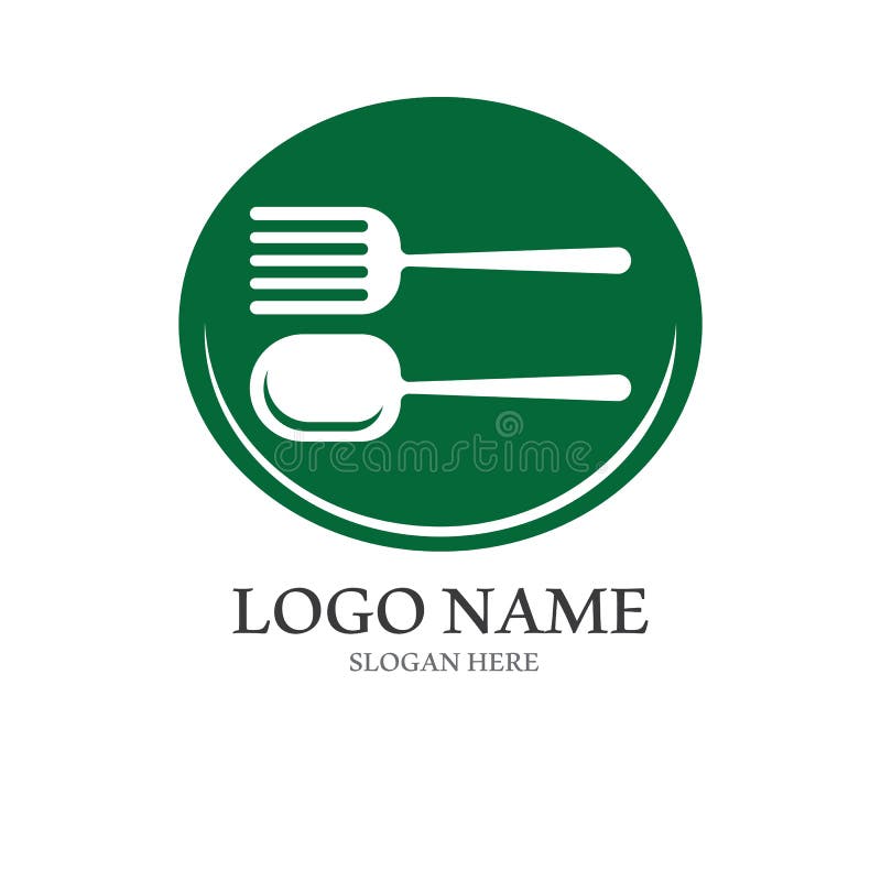 Spoon and Fork Logo with Vector Shape Template Stock Vector ...