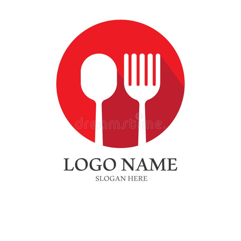 Spoon and Fork Logo with Vector Shape Template Stock Vector ...