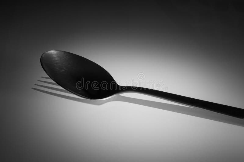 Spoon with a fork shadow stock photo. Image of white - 42654478