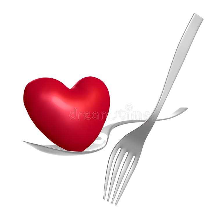 Spoon and Fork Sign for Food Lovers Stock Illustration - Illustration ...