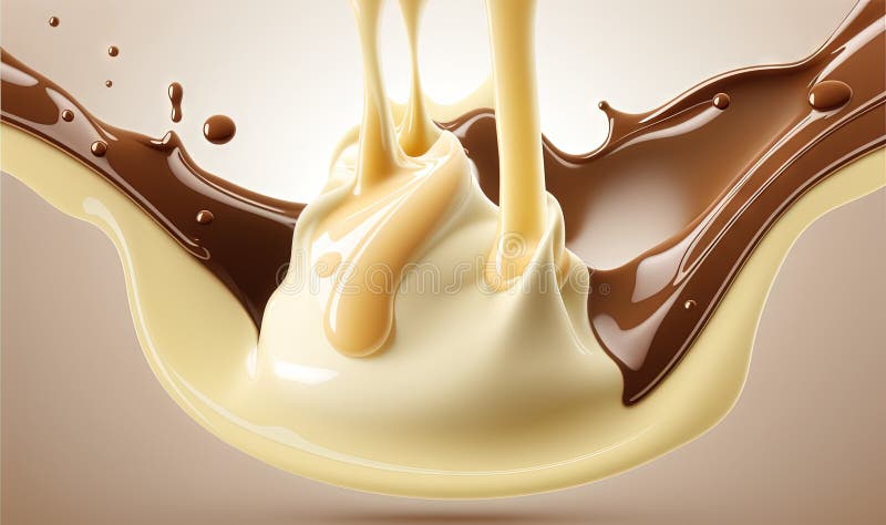 A Spoon Full of Chocolate and Cream with a Liquid Pouring Out of it ...