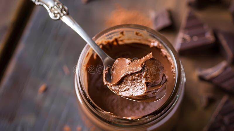 Spoon Full of Chocolate Mousse Stock Image - Image of yummy, treat ...