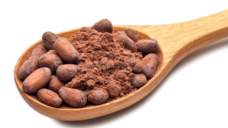 A Spoon Full of Cocoa Powder on a White Surface, AI Stock Image - Image ...