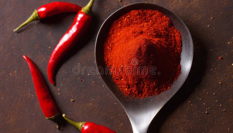 A Spoon Full of Red Pepper Flakes Stock Illustration - Illustration of ...