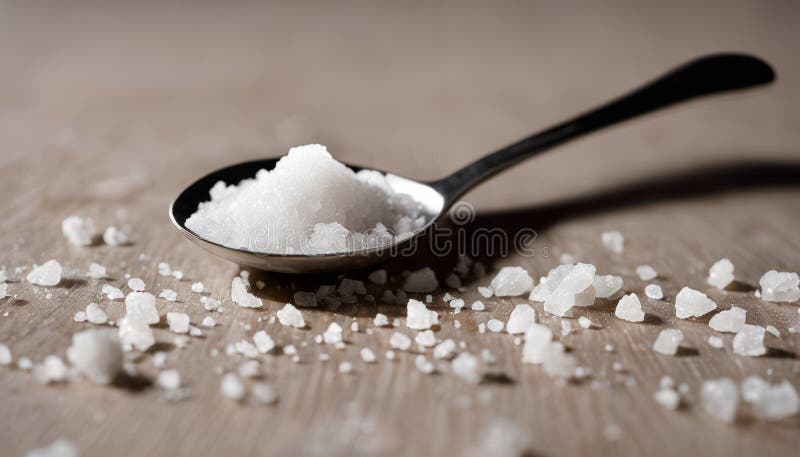 A Spoon Full of Sugar on a Table Stock Illustration - Illustration of ...