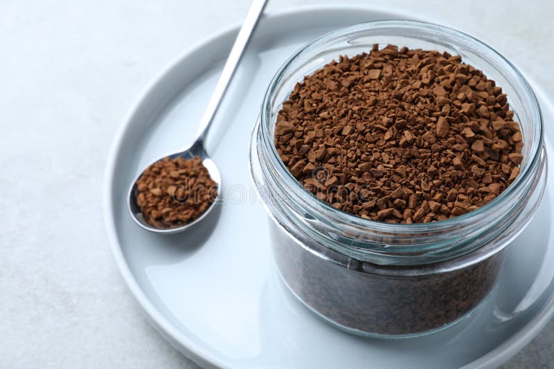 Glass Jar of Instant Coffee Isolated on White Stock Photo - Image of ...