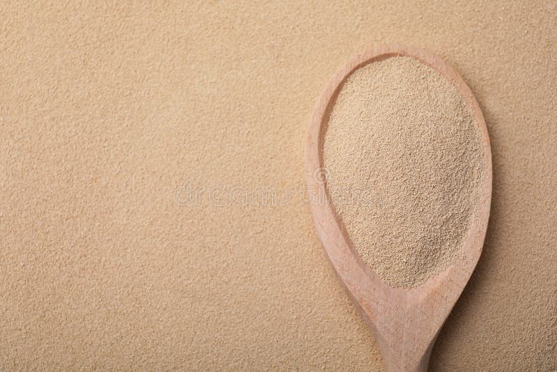 Spoon with Granulated Yeast, Top View. Ingredient for Baking Stock ...