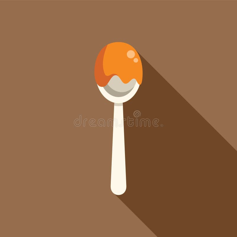 Spoon Holding Orange Sauce, Condiment or Topping Illustration Stock ...