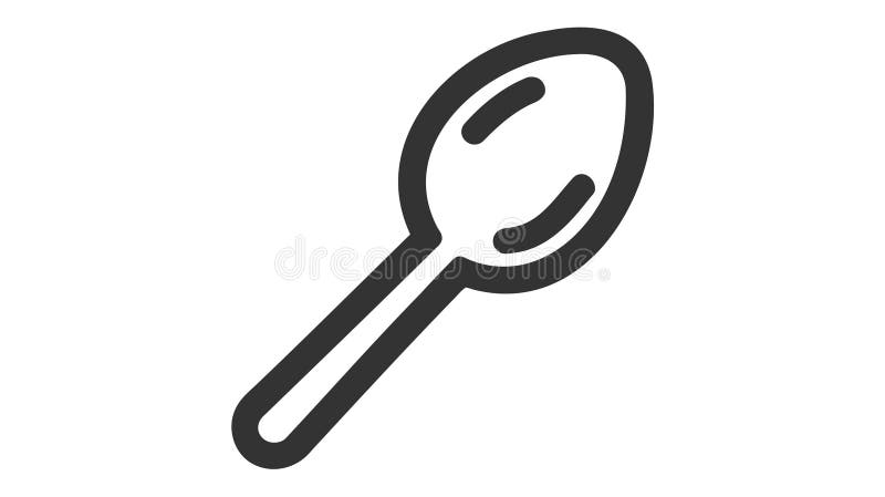 Spoon Icon, Line Vector Illustration Stock Vector - Illustration of ...