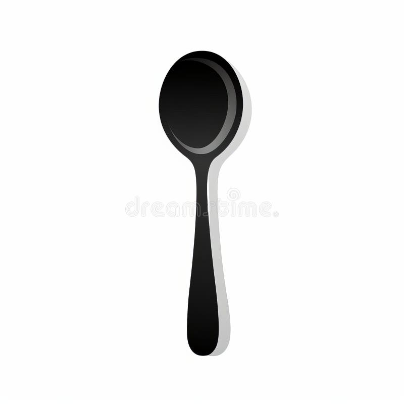 Minimalistic Spoon Silhouette Vector Illustration on White Background ...