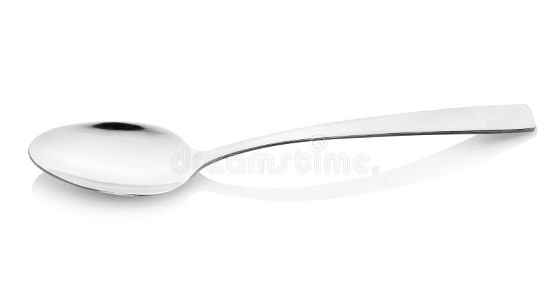 Silver Teaspoon Side View Isolated with Path Stock Photo - Image of ...