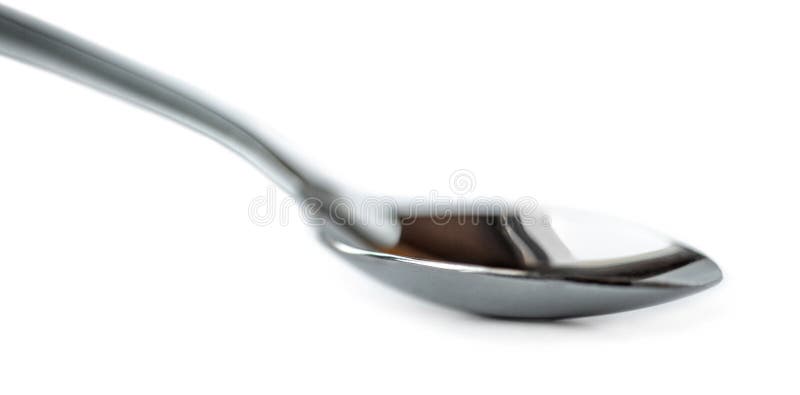 Silver Teaspoon Side View Isolated With Path Stock Photo - Image of ...