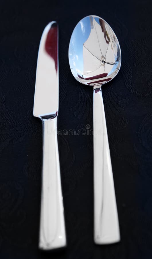 Spoon and knife stock image. Image of steel, tablespoon - 20422849