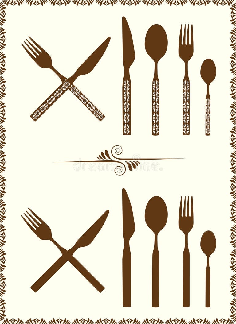 Spoon Fork Knife Clip Art Stock Illustrations – 949 Spoon Fork Knife ...