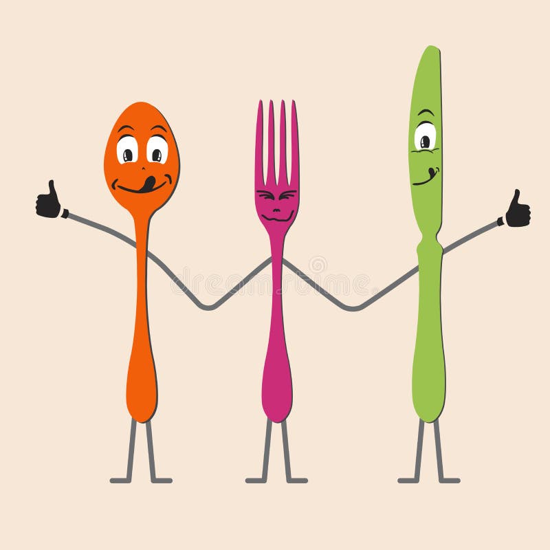 Spoon Fork Cartoon Stock Illustrations – 8,618 Spoon Fork Cartoon Stock ...