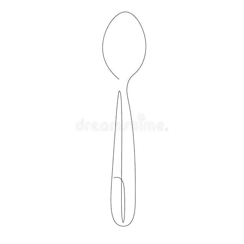 Plastic Spoon Line Drawing Stock Illustrations – 276 Plastic Spoon Line ...