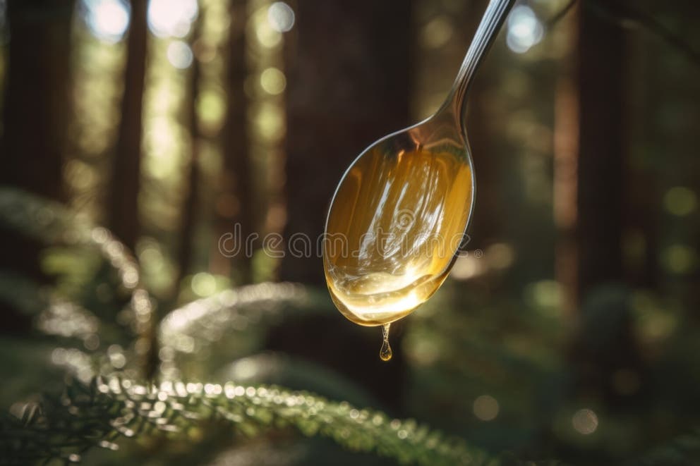 A Spoon with a Liquid Dripping from it. Generative AI Image. Stock ...