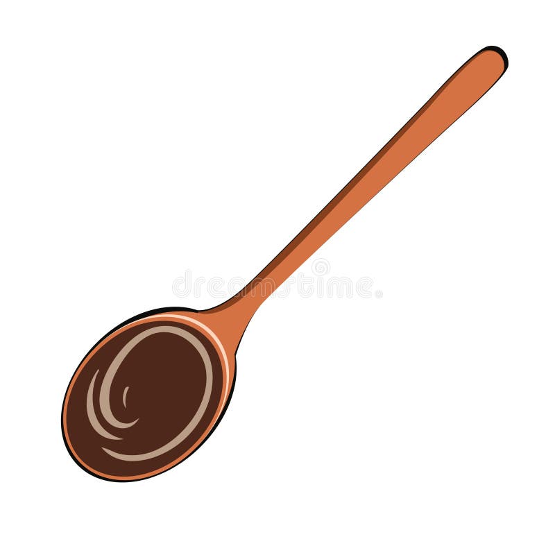 Spoon with Melted Chocolate Stock Vector - Illustration of circle ...