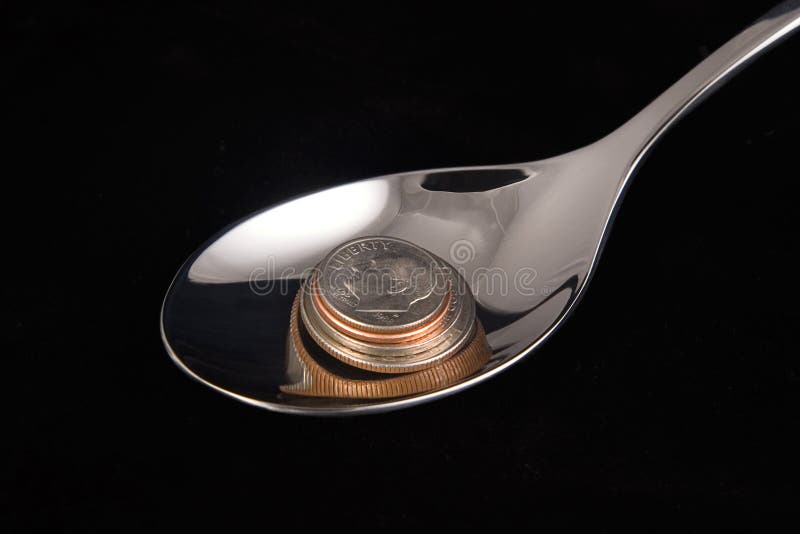 Spoon with Money stock photo. Image of money, hungry - 11628282
