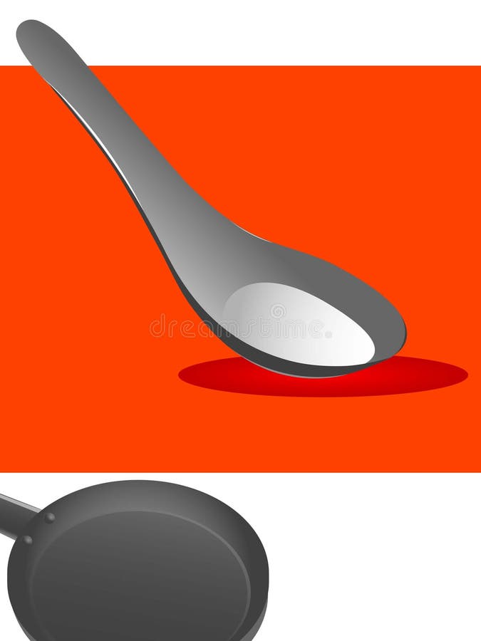 Spoon and pan stock illustration. Illustration of food - 5776940