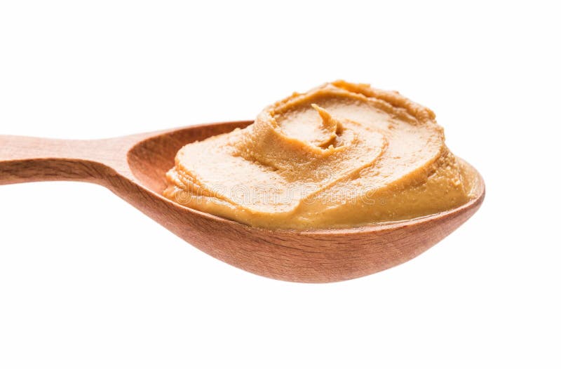 Spoon with peanut paste stock image. Image of natural - 149172621