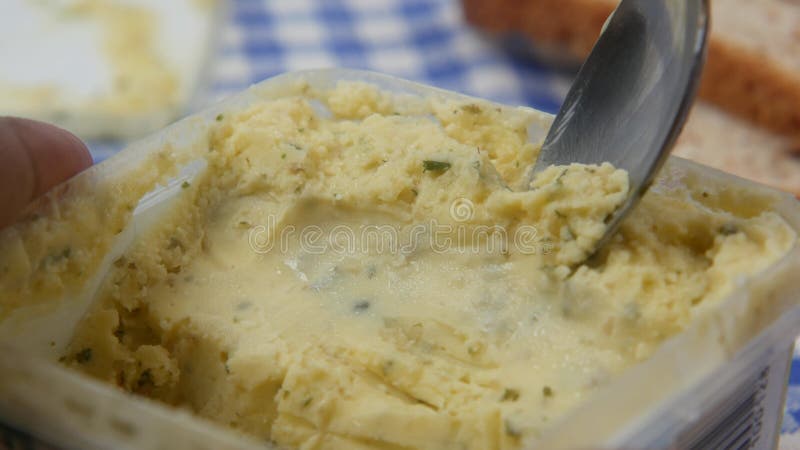 Spoon Pick Garlic Butter Spread Stock Video - Video of bunch, harvest ...
