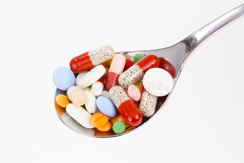 Many tablets on spoon stock photo. Image of pharmazie - 30701044