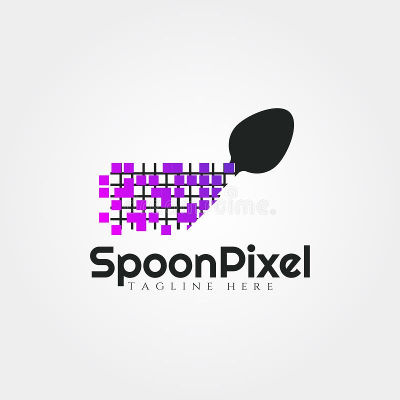 Spoon Pixel Vector Logo Design,food Icon Stock Vector - Illustration of ...