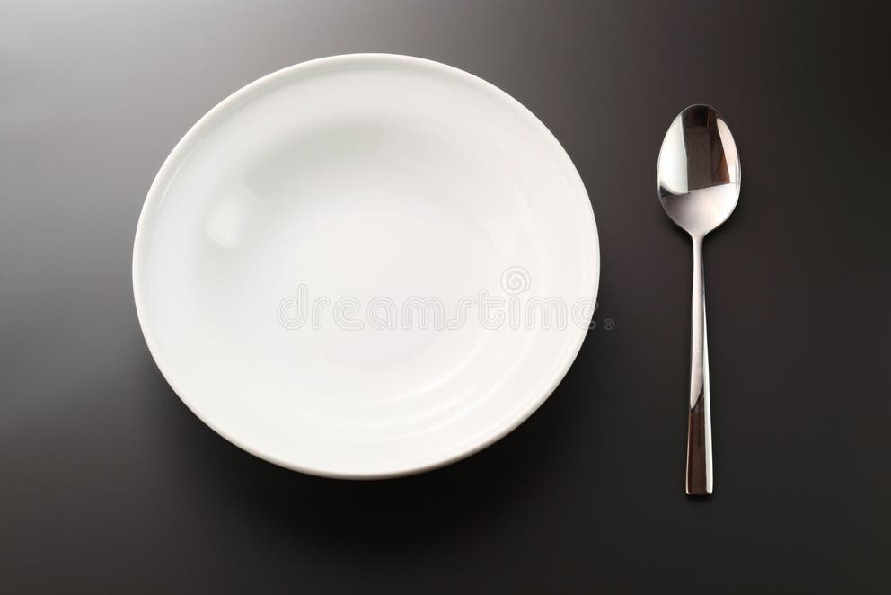 Spoon and plate stock image. Image of china, color, spoon - 18536611