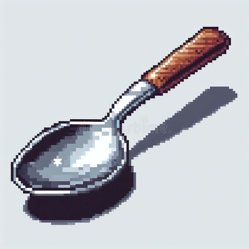 Spoon portrait, pixel art stock illustration. Illustration of pattern ...