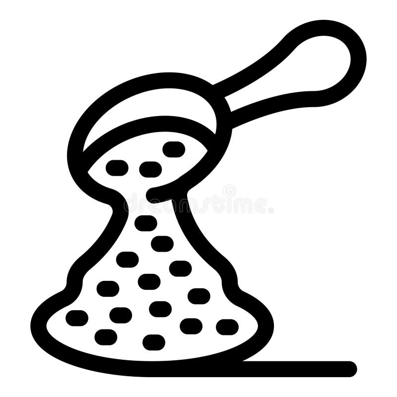 Spoon Pouring Seeds, Grains, or Other Granular Substance Icon Stock ...