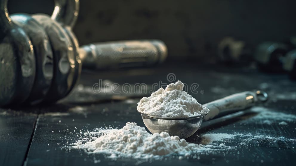 A Spoon and Powder on a Table Stock Image - Image of salt, ground ...