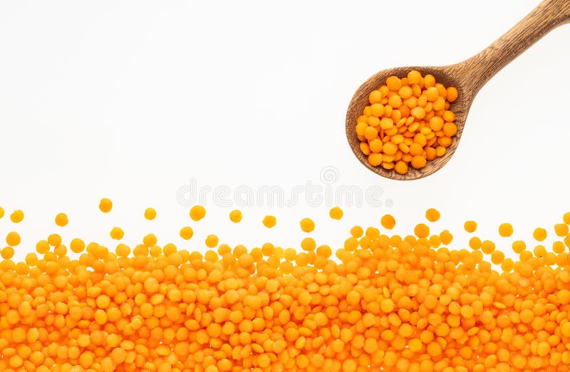 Lens Culinaris - Spoon with Raw Red Lentils Stock Photo - Image of ...