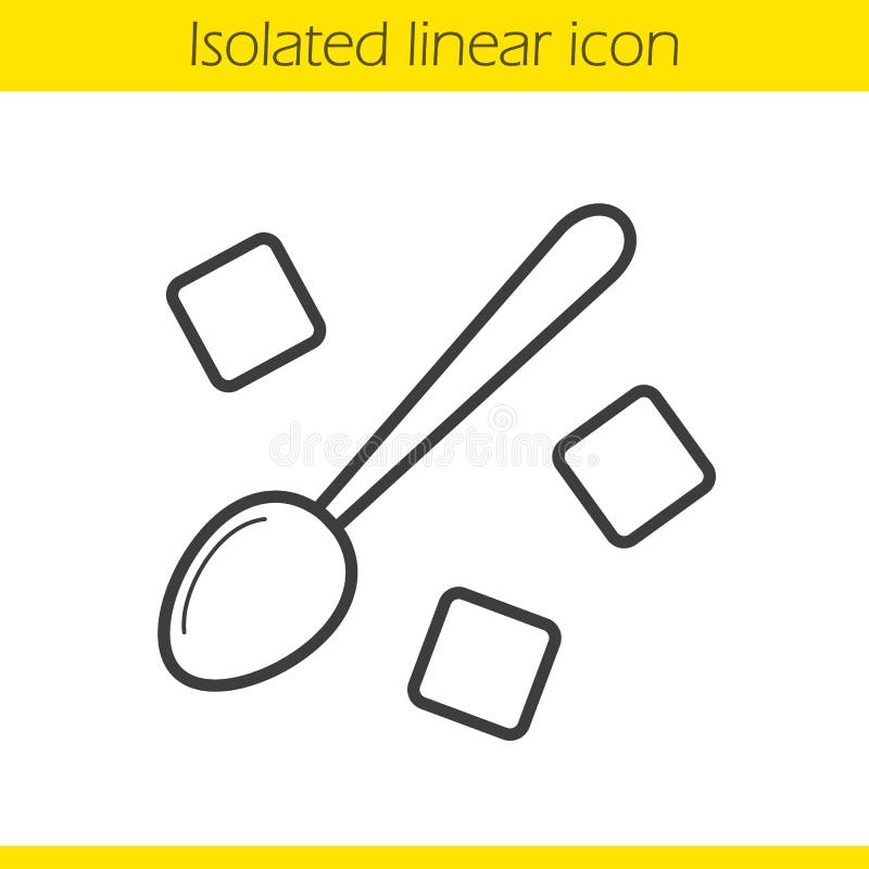 Spoon with Refined Sugar Cubes. Flat Linear Long Shadow Icon Stock ... Spoon with Refined Sugar Cubes. Flat Linear Long Shadow Icon Stock ...