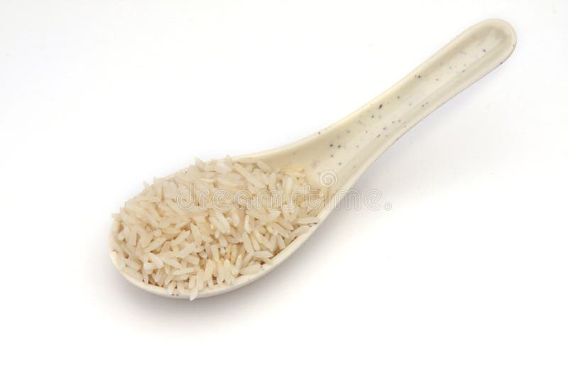 Spoon with rice stock photo. Image of eating, cerial, japanese - 8483858
