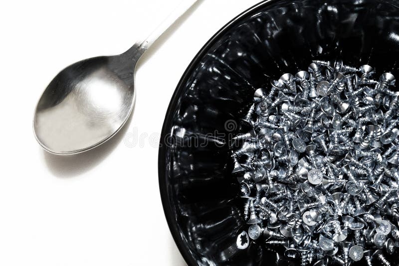 Spoon and screws stock photo. Image of circle, food, dish - 62699074