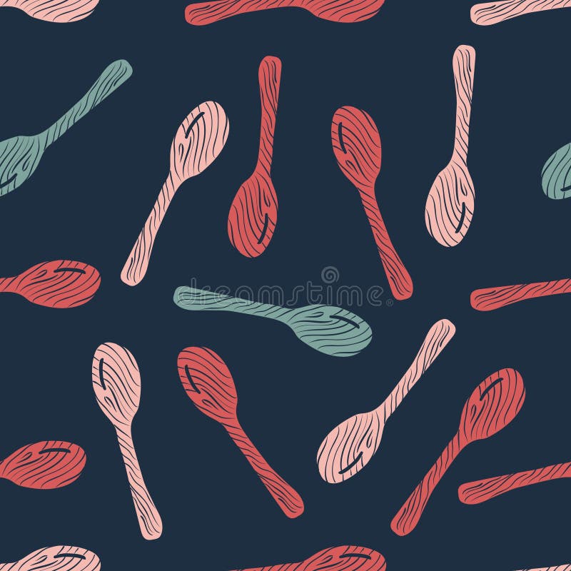 Spoon Seamless Pattern. Hand Drawn Illustration Stock Vector ...