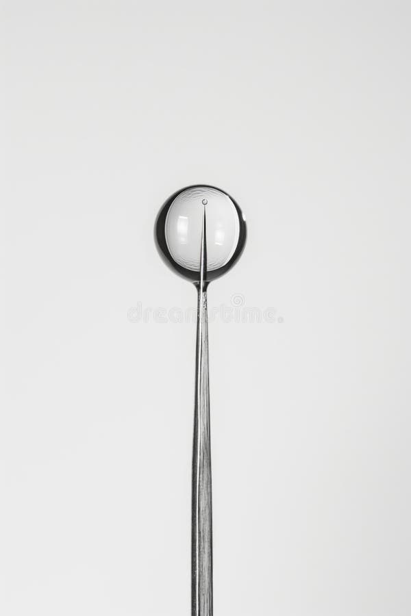 A Spoon with a Sharp Point is Shown in a Black and White Photo Stock ...