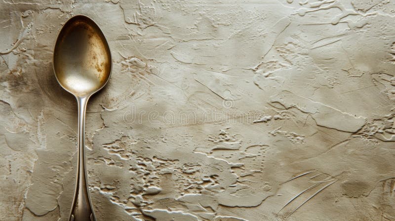 A Spoon is Sitting on a Table with Some Dirt and Paint, AI Stock Photo ...