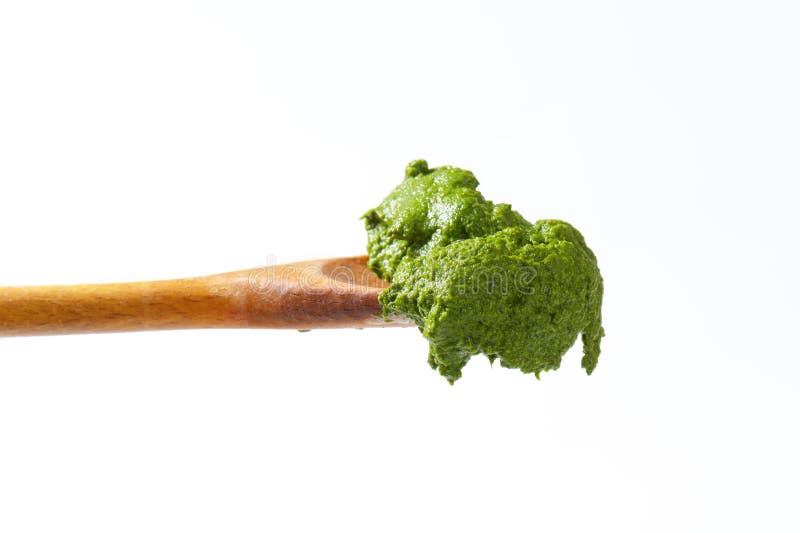 Spoon of spinach puree stock image. Image of cooked - 131035623