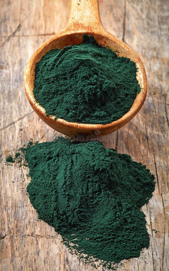 Spoon of Spirulina Algae Powder Stock Photo - Image of substance ...