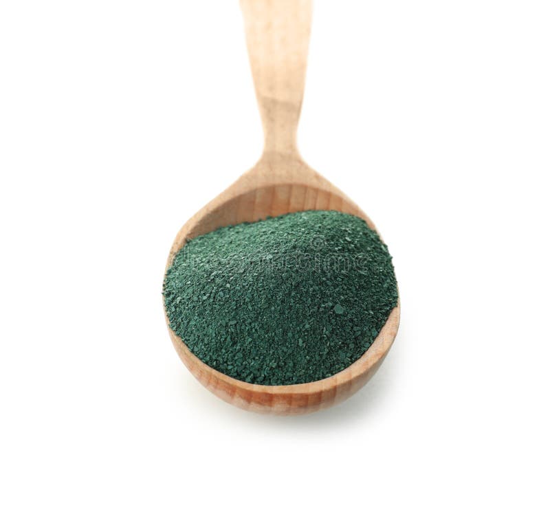 Spoon of Spirulina Algae Powder Stock Image - Image of antioxidant ...
