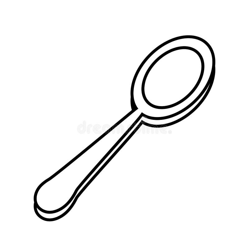 Spoon Steel Utensil Kitchen Icon Outline Stock Vector - Illustration of ...